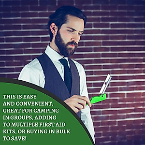 Derma-Safe Folding Utility Razor for Survival Utility and First Aid Kits - Mini Pocket Foldable Razor Blade, Folding Scalpel, (Green) 25-Pack with Bonus Multi-Purpose Worldwide Nutrition Key Chain
