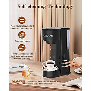 4 IN 1 Single Serve Coffee Maker with Milk Frother and Coffee Grinder, Coffee Maker for K Cup and Ground Coffee, with 30 oz Removable Water Reservoir, 6 to 14 oz. Brew Sizes, Coffee Machine for Home