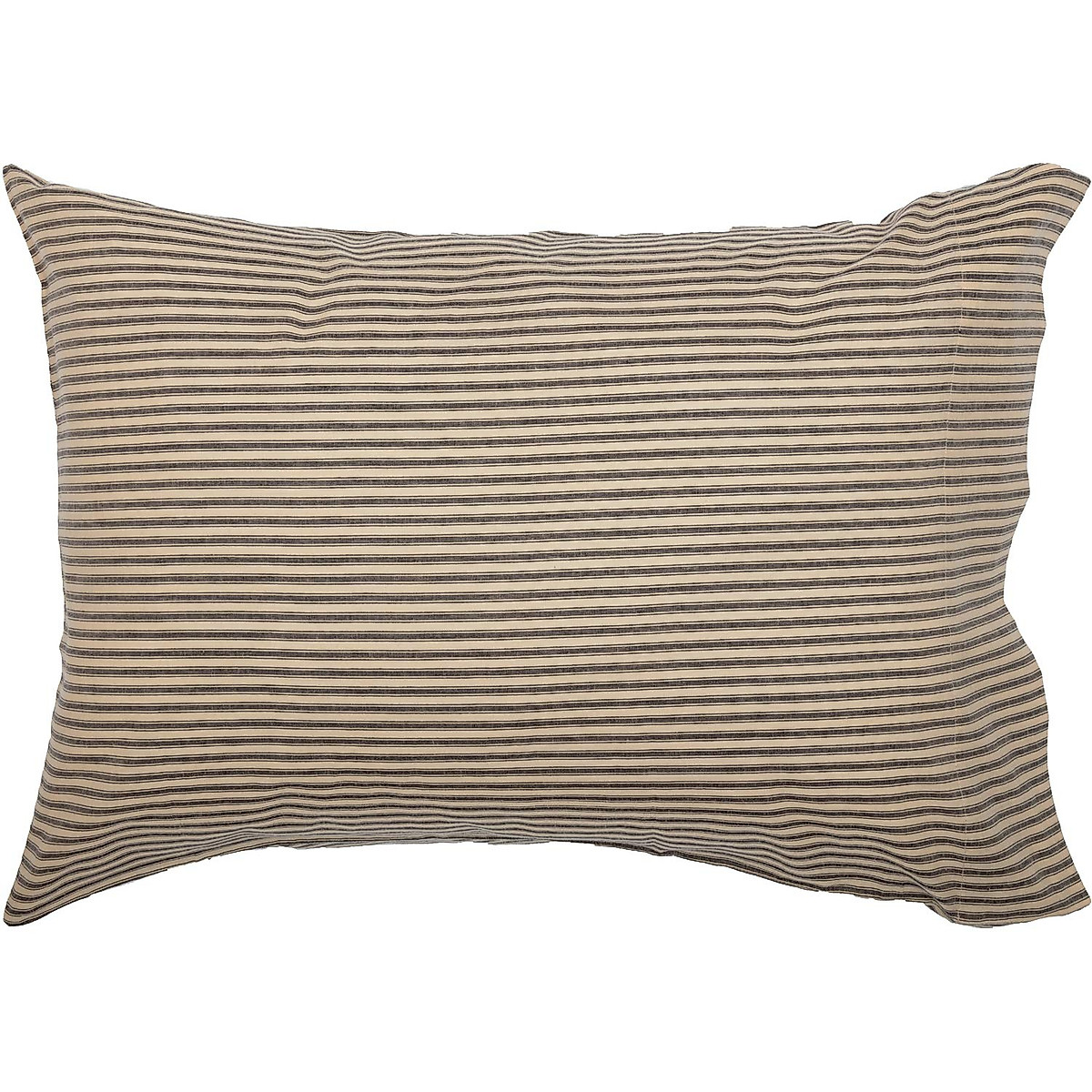 VHC Brands Sawyer Mill Ticking Stripe Pillowcase, Charcoal Gray, 21x30, Set of 2