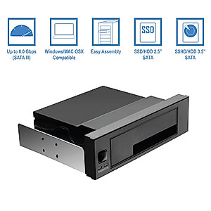 Kingwin Universal Hot Swap Mobile Rack For 2.5” or 3.5” SSD/HDD, Internal Tray-Less SATA Hard Drive Backplane Enclosure, Support SATA I/II/III & SAS I/II 6Gbps and [Optimized for 2.5” or 3.5” SSD/HDD]