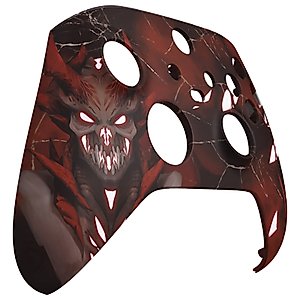 eXtremeRate Glow in Dark Shell for Xbox Series X & S Controller - Unleash Your Style - Scarlet Demon Custom Acessories Skin Front Housing Cover for Xbox Core Controller Wireless [Control NOT Included]