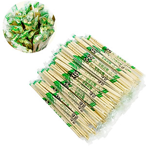 UEJYWUY 400 Pairs 8 Inch Disposable Chopsticks, Separated Sleeved Individually Wrapped Disposable Bamboo Chopsticks, Bamboo Wooden Chopsticks for Noodles, Sushi, Asian Food
