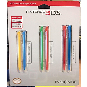 Insignia Multicolor Styluses for New Nintendo 3DS XL, 3DS XL and 2DS 6 PACK, NS-GN3DSSP101