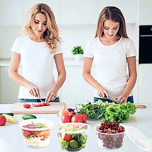 WEWBABY 16 OZ [50 Set] Plastic Deli Food Storage Containers with Leak-Proof Airtight Lids BPA Free Disposable Togo Clear Containers for Soups, Heavy-Duty Ice Cream Microwave Dishwasher Freezer Safe