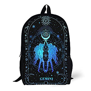 17 inch Gemini student schoolbag constellation backpack constellation print travel backpack casual backpack for boys and girl