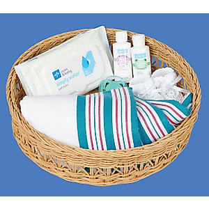 Medline Kuddle Up Hospital Receiving Baby Blankets, 100% Cotton, 30" x 40", White with Blue/Pink Stripes (Pack of 3)