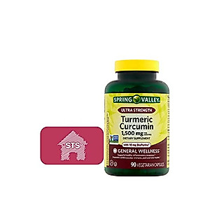 Spring Valley Turmeric Curcumin, Ultra Strength, 1,500 mg, 90 Count + STS Fridge Magnet.