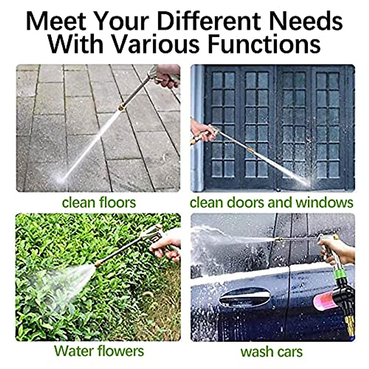 High Pressure Power Washer Wand,Household All-Metal Pacifier-Type Extension Rod Car Wash Aluminum Alloy Plating High-Pressure Water Tool Wand Lance for Cleaning Sidewalks Gutter Car Pet Window Glass