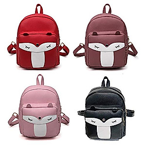 Cute Mini Leather Fox Fashion Backpack Small Daypacks Purse for Girls (blue)