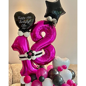 40 Inch Hot Pink Number 5 Balloon Large Size Jumbo Digit Mylar Foil Helium Bright Pink Balloons for Birthday Party Celebration Decorations Graduations Anniversary Baby Shower Photo Shoot