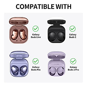 Filoto Case Cover for Samsung Galaxy Buds 2 Pro/Galaxy Buds Pro/Galaxy Buds 2/ Galaxy Buds Live Case, Hard Protective Earbuds Case for Men Women Shockproof Skin Cover with Keychain (Rose Gold)