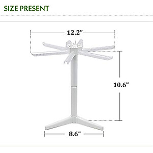 Pasta Drying Rack with 10 Bar Handles, Collapsible Household Noodle Dryer Rack Hanger (6 Bars, White)