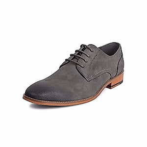 Kenneth Cole Unlisted Mens Dress Shoes Cheer Buck Classic Cap-Toe Lace-Up Memory Foam Insole, Grey, 10