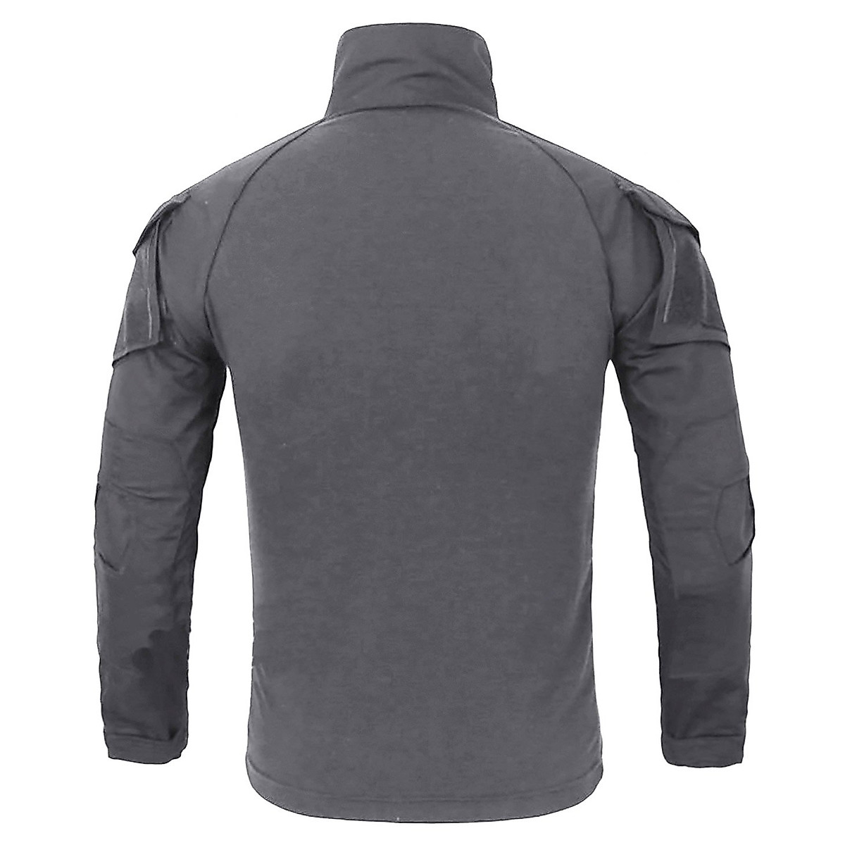 CRYSULLY Men's Spring Military Tactical Breathable Hiking Sport Slim Fit Outdoor Shirt Climbing Shirt Gray