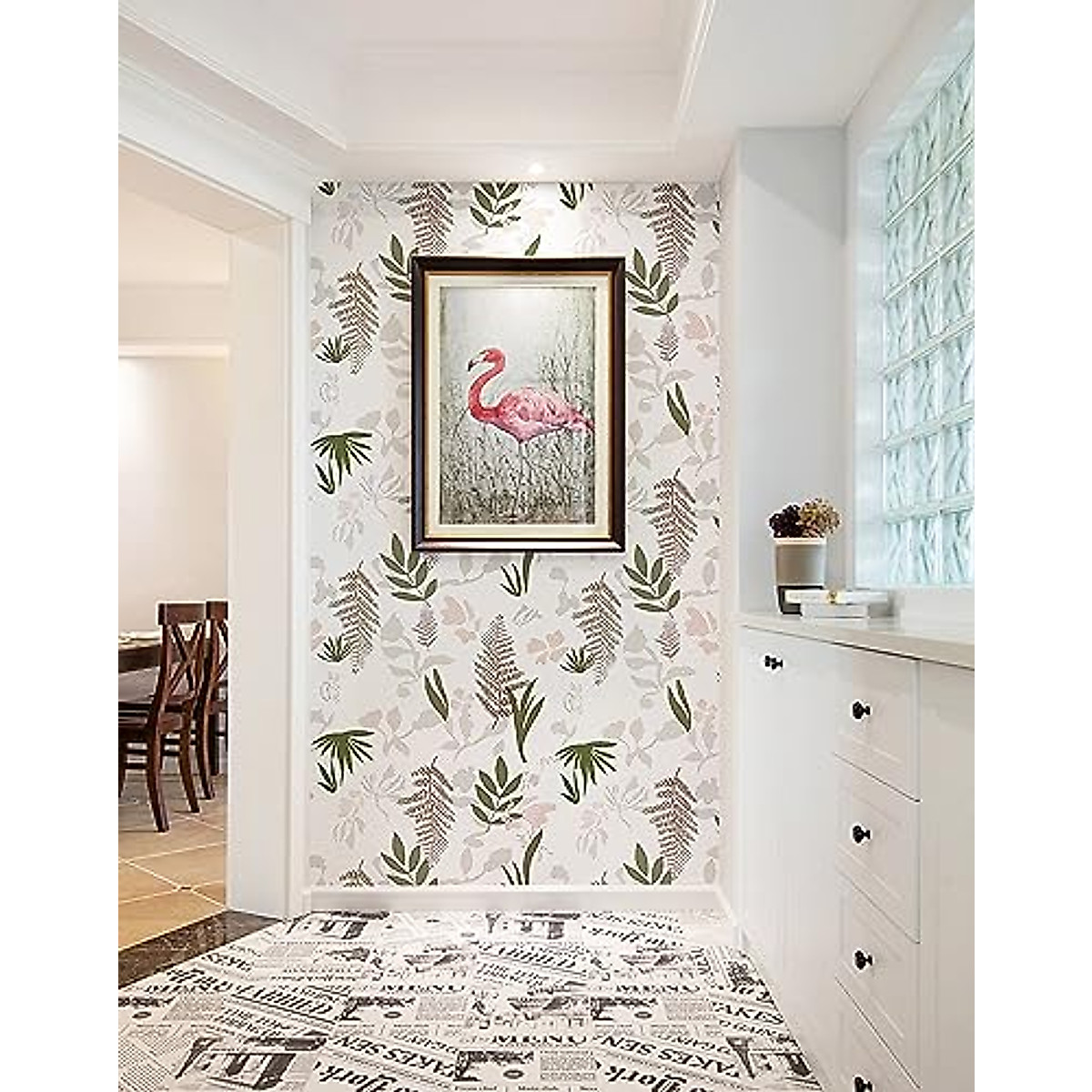 Contact Paper Floral Peel and Stick Wallpaper Modern Leaf Contact Paper Removable Wallpaper Decorative Self Adhesive Wallpaper 17.3" x 118.1"