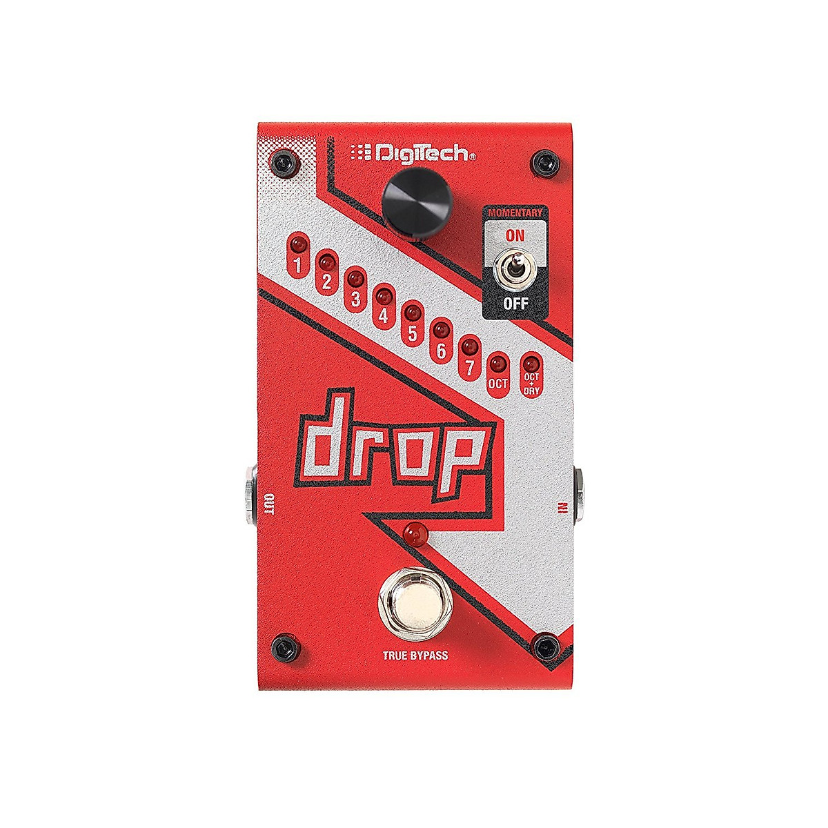 Digitech DROP Polyphonic Drop Tune Pitch-Shifter Pedal Bundle with 2 Patch Cables, 2 Instrument Cables, and 6 Dunlop Picks