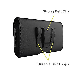 For Motorola Edge 30 Fusion, Moto G7 Plus, Moto G7, Moto G7 Optimo, G7 Play, ThinkPhone, Moto G5 Plus G5S Plus, Moto G6, G6 Play, G6 Plus, One Zoom, Leather AGOZ Pouch Case Holster Belt Clip and Loops