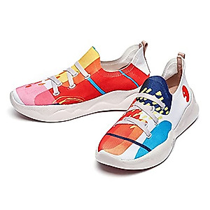 UIN Women's Fashion Sneakers Lightweight Walking Casual Slip Ons Comfortable Art Painted Athletic Travel Shoes Mijas Watermelon Season (9)