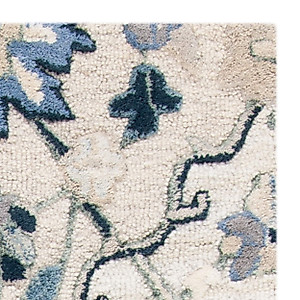 SAFAVIEH Glamour Collection 9' x 12' Beige/Blue GLM622B Handmade Premium Wool Area Rug