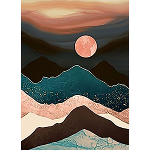 Hestarcul Diamond Painting Mountain Kit,Diamond Art Kits for Adults,Abstract Scenery Paint with Diamonds Round for Gift,Wall Decor(12x16) (Mountain)