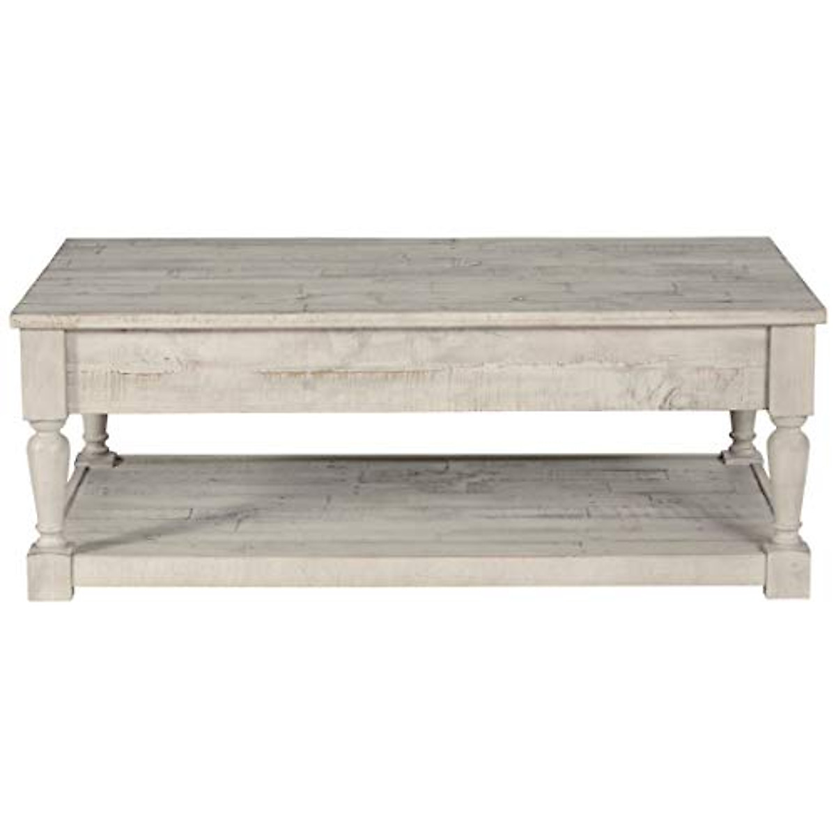Signature Design by Ashley Shawnalore Rectangular Rustic Cocktail Table, Whitewash