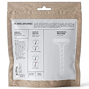 Bevel Essential Disposable Safety Razors for Men, Double Edge Stainless Steel Blade Helps Prevent Nicks and Razor Bumps, Travel Essentials, 5 Count