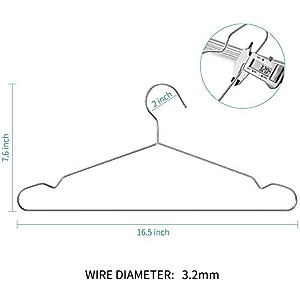 TIMMY Wire Hangers 30 Pack 16.5-Inch Stainless Steel Strong Metal Coat Hanger ,Heavy-Duty, Non-Slip, Space-Saving Clothes Hangers