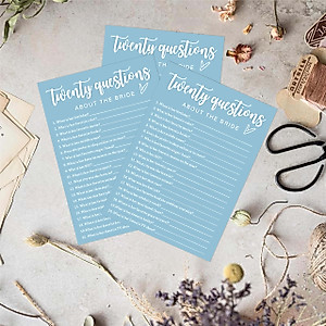 Buildinest Blue Theme Bridal Shower Games 25 Guests, Wedding Shoe Game Bridal Games, Wedding Advice Cards, Wedding Games for Reception, Bride Groom Wedding Bachelorette Engagement Party Supplies-C05