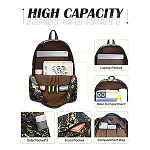 Tpeohan Black Backpacks for School Teen Boys Backpacks for Elementary Book Bags Marble