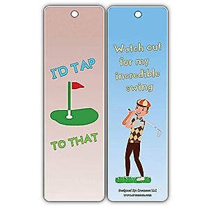 Creanoso Golf Bookmarks (12-Pack) –Awesome Bookmarker for Golf Players, Men & Women – Golf Party Favors Supplies