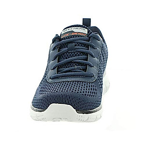 Skechers Men's Track Moulton Oxford, Navy/Orange, 13 Wide