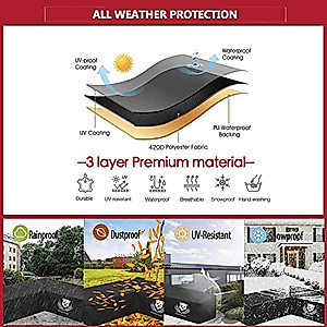 Waterproof Outdoor Patio V-Shaped Sectional Sofa Couch Covers,Heavy Duty Wicker Rattan Furniture Set Cover,UV-Resistant Durable Polyester Cloth,Air Vent,6 Windproof Strap,91L/91Lx34Dx31H Inch