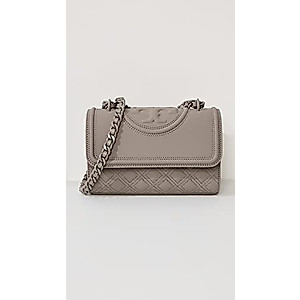 Tory Burch Women's Small Fleming Matte Convertible Shoulder Bag, Gray Heron, Grey, One Size