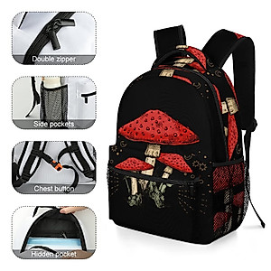 Mushroom Moon Backpack Print Work Leisure Travel Schoolbag Adjustable Practical Gift Unisex Laptop Backpack