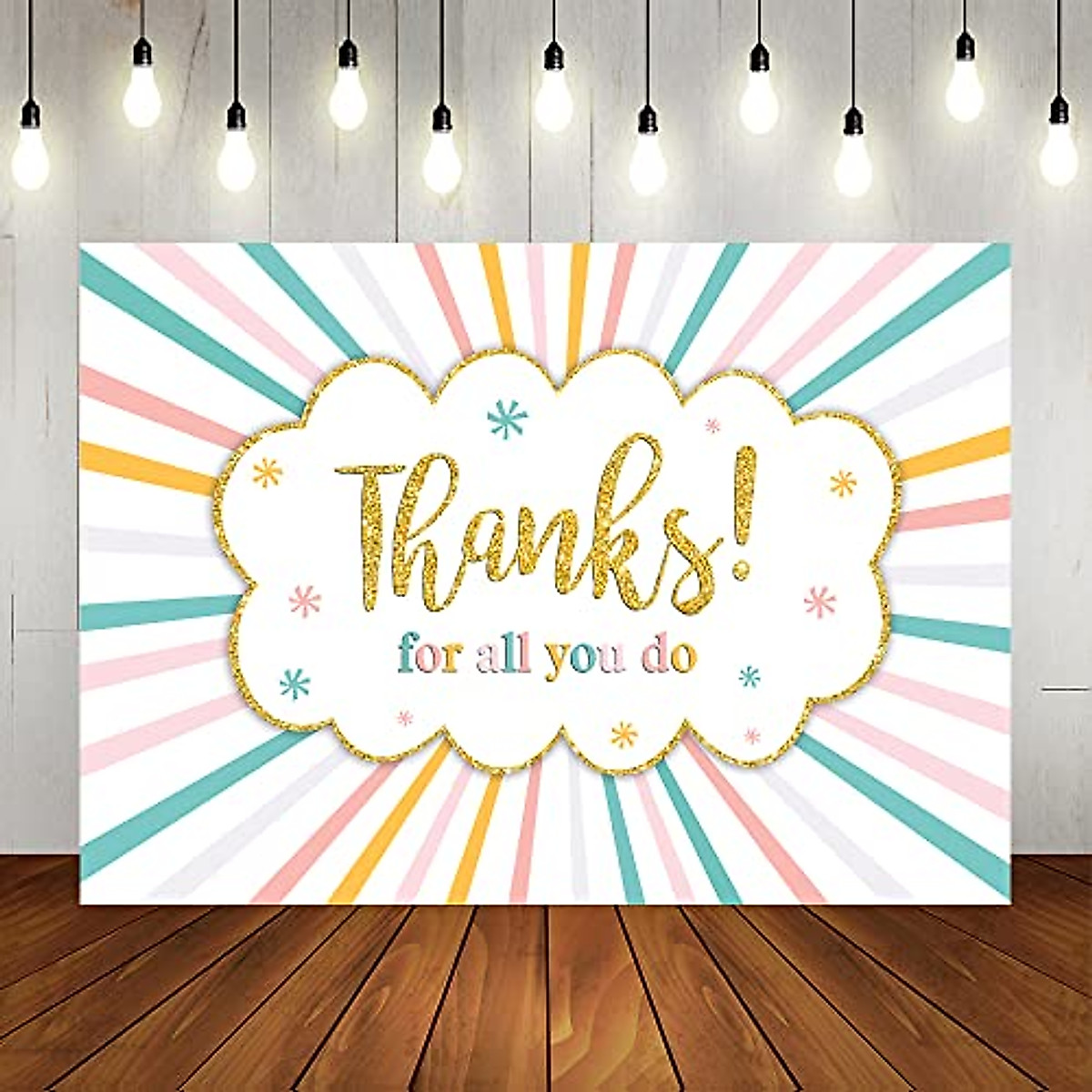Lofaris Thanks for All You Do Photo Backdrop Thank You Party Background Thanks to Staff Teachers Professors Doctors Photo Banner Happy Retirement National Nurse's Day Party Supplies 7x5ft