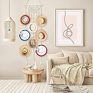 Anrkets Hat Organizer | Hat Wall Hanging | Hat Hanger for Wall Storage | Bohemian Womens Hat Rack | Hand Weaving Hat Storage Hanger | Wooden Display Rack for Wide Brim and Fedoras Baseball Caps