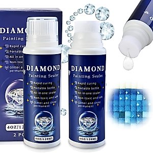 Faburo 2-Pack Diamond Painting Protectant Sealer Brightener(120ml*2), 8OZ Diamond Painting Accessories Glue for Diamond Painting and Puzzles, Diamond Art Sealer Permanent Hold & Shine Effect