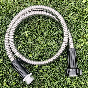 Yanwoo 304 Stainless Steel 1 Feet Short Garden Hose with Female to Male Connector, Water Hose, Metal Hose, Outdoor Hose (1ft)