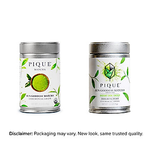 Pique Organic Sun Goddess Matcha Tin - Ceremonial Grade Matcha Green Tea Powder, Supports Radiant Skin, Calm Energy (2.5 ounce)