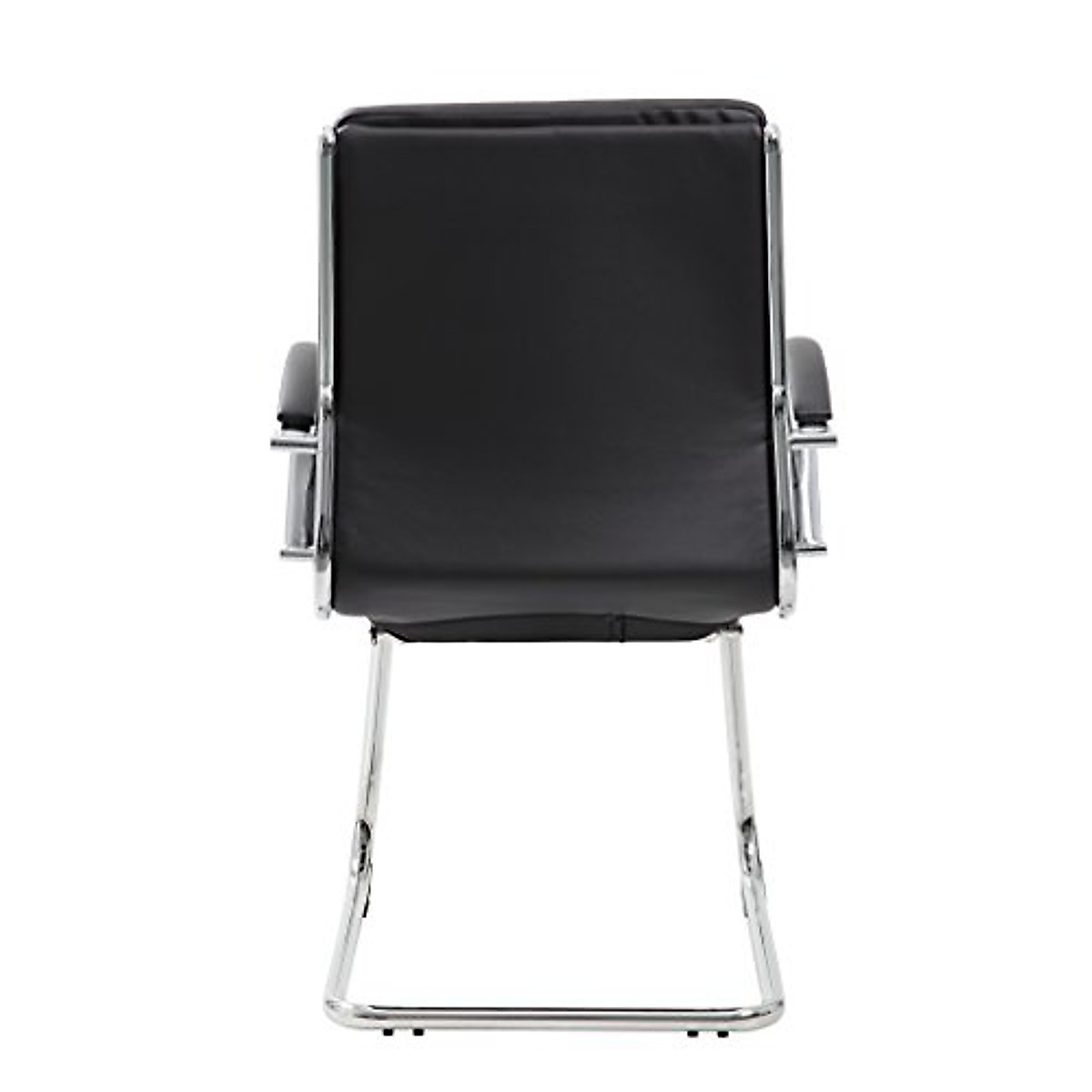 Boss Office Products Executive Mid Back CaressoftPlus Chair with Metal Chrome Finish in Black