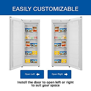 Koolatron Small Upright Freezer 5.3 Cu Ft Compact Mini Freezer Stand Up Freezer Space-Saving Deep Freezer Manual Defrost Reversible Door Perfect for Home Apartment Condo Cottage