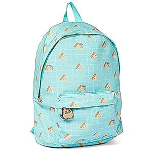Teal Pusheen Pizza Backpack