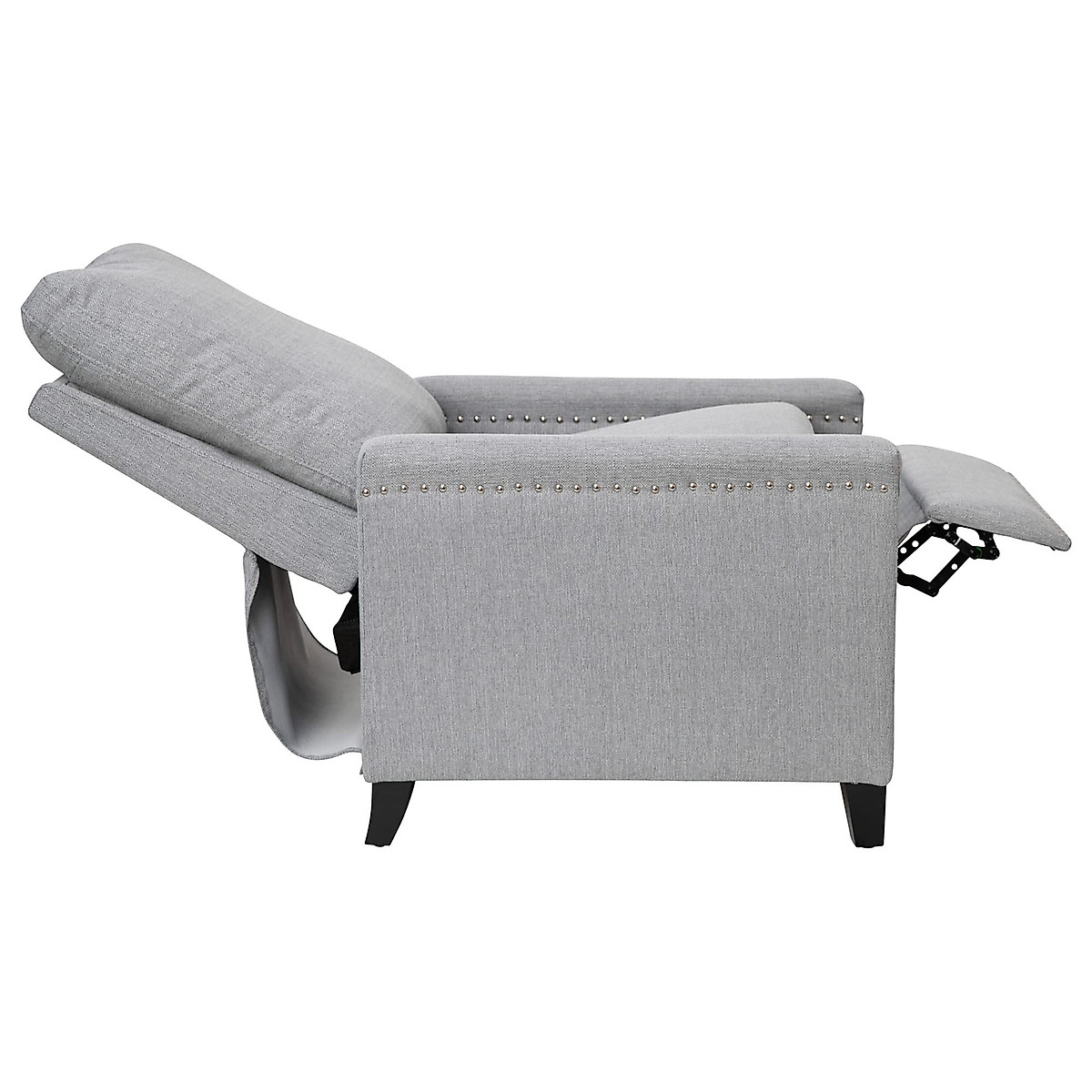 Flash Furniture Carson Transitional Style Push Back Recliner Chair - Light Gray Fabric Upholstery - Accent Nail Trim - Pillow Back Recliner