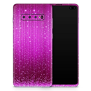DesignSkinz Abstract Pink Neon Rain Curtain Protective Vinyl Decal Wrap Skin Cover Compatible with The Samsung Galaxy S20 (Screen Trim & Back Glass Skin)