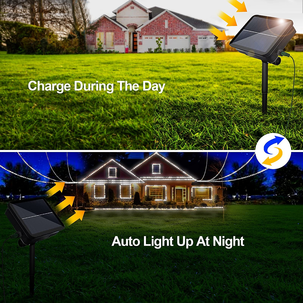 Solar String Lights Outdoor Waterproof, 500 LED 164FT Solar Fairy Lights Christmas Decoration Lights 8 Modes Timer Patio Lights for Xmas Tree Garden Yard Wedding Holiday Party Camping(Cool White)