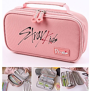 MeiYiYou STRAY K Pencil Case Cosmetic Storage Pouch,STRAY K Merchandise Large Capacity Pen Bag for Fans Gifts(Pink)