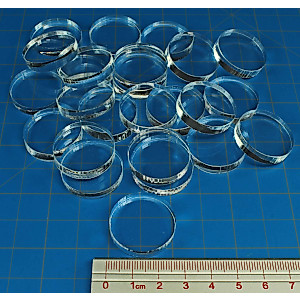 LITKO Round Bases | 27mm Circle | Compatible with Star Wars: Legion | Pack of 25 | (6mm Clear Acrylic)