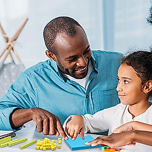 121 Pieces Plastic Base Ten Set 3 Color Number Concepts and Counting Base Units Tens and Ones Blocks Educational Cubes for Kindergarten 1st 2nd 3rd Grade