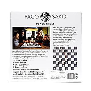 Paco Sako Peace Chess Game, Super Fun for Chess Lovers, Make Peace While Playing Chess, not War - Chess Set Board Game for Peace Makers