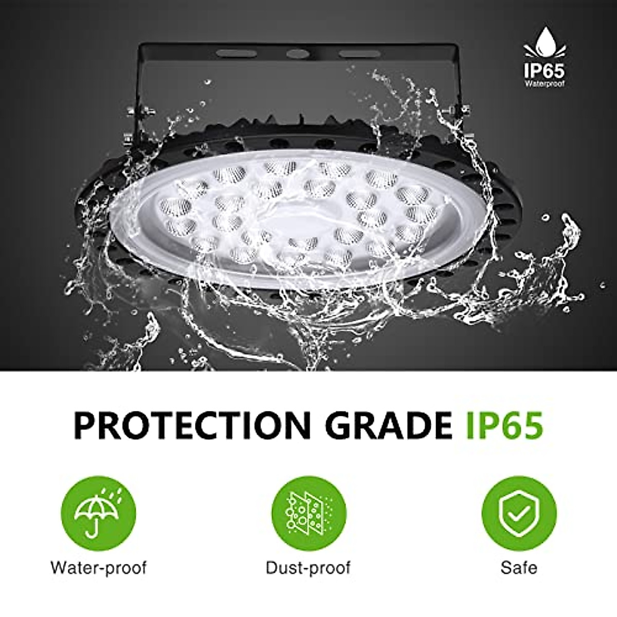 100W UFO LED High Bay Light, 10000 LM Factory Warehouse Industrial Lighting, 6000-6500K Shop Warehouse LED Lights, IP54 Waterproof, Commercial LED Bay Lighting for Garage Factory Workshop Gym